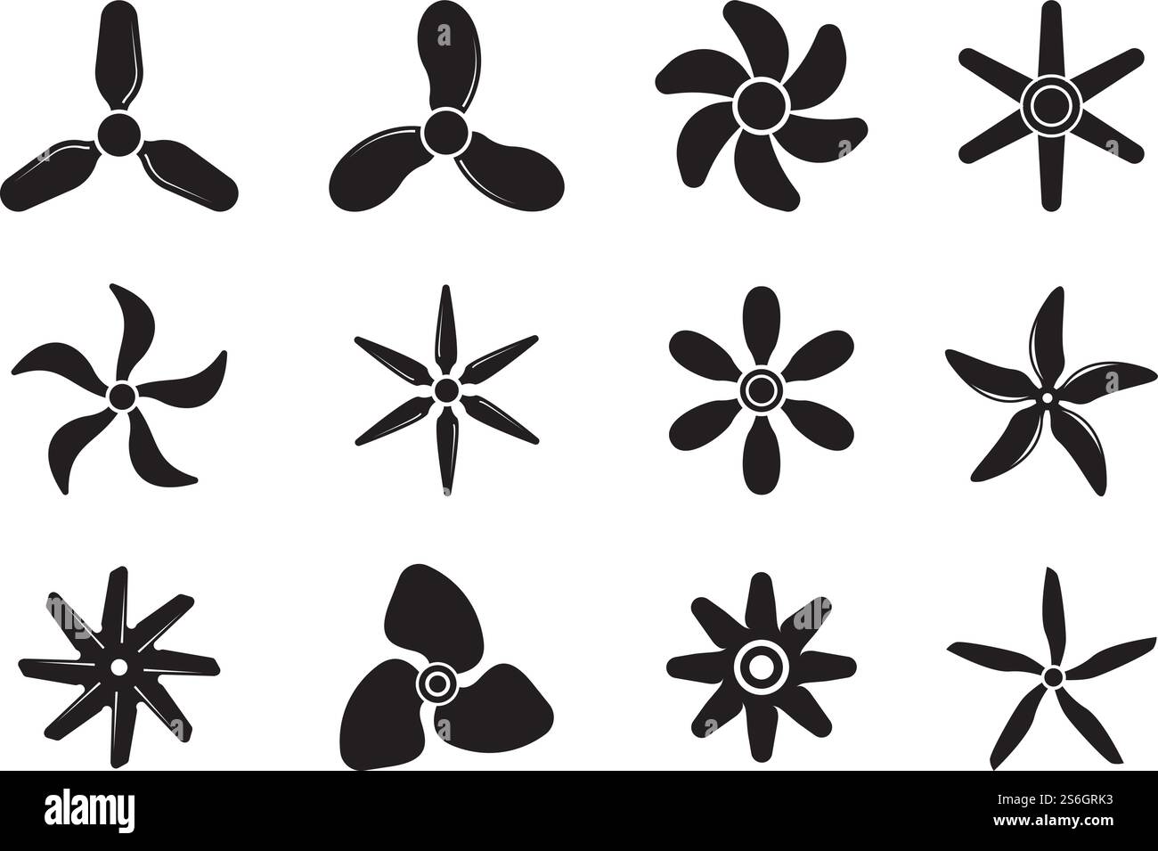 Plane propellers. Motion symbols jet aviation powerful icons ventilator ...