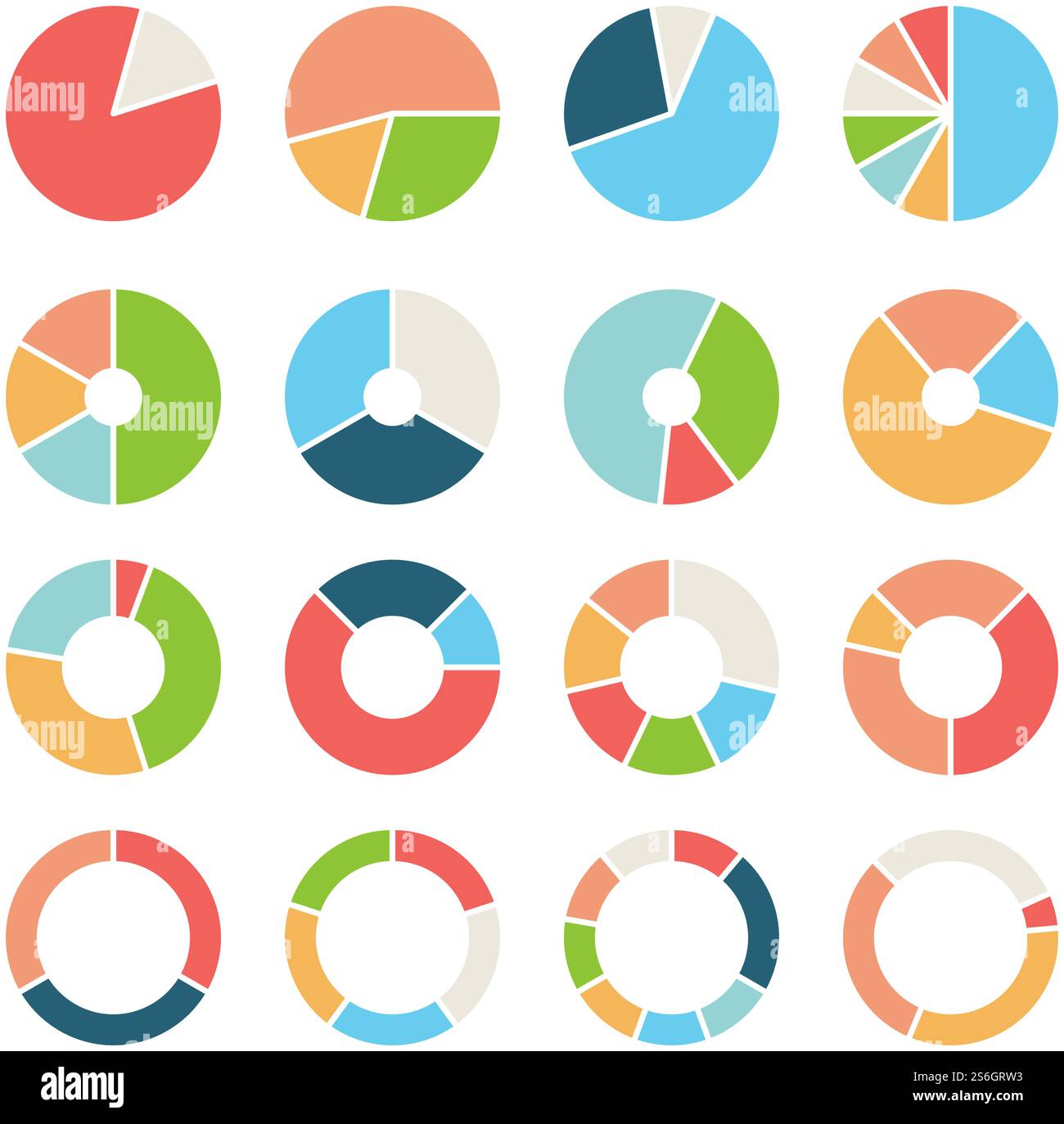 Circle section. Round chart wheel circular hub with different section ...