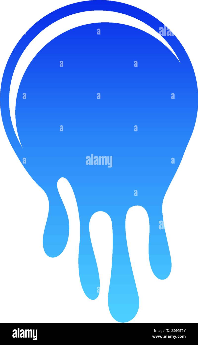 Dripping paint icon logo. Current liquid. Paint flows. Melted circle ...