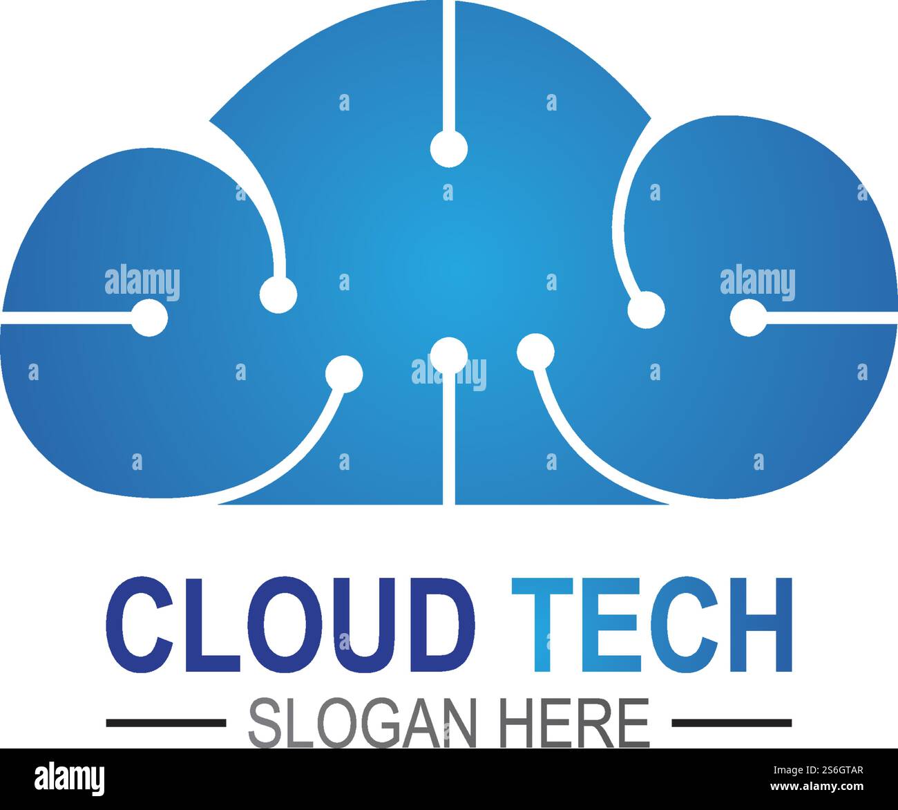 Cloud technology logo icon template.Cloud symbol with circuit pattern ...
