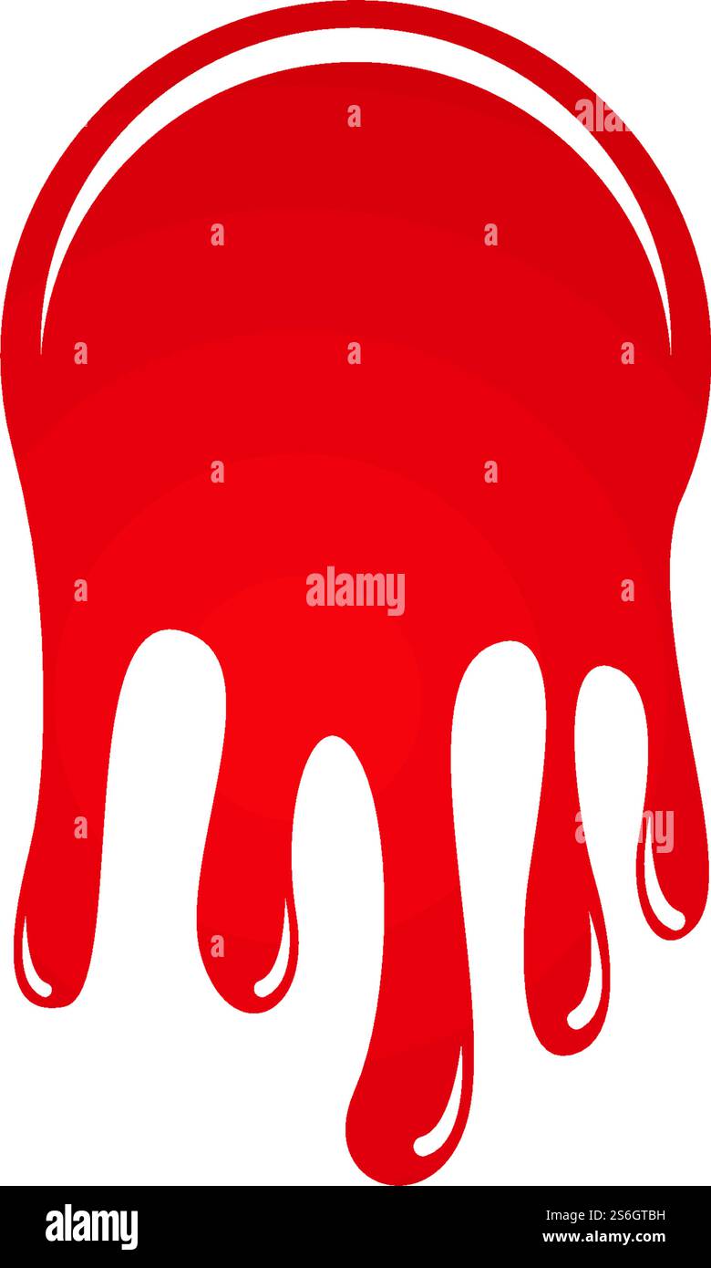 Dripping paint icon logo. Current liquid. Paint flows. Melted circle ...