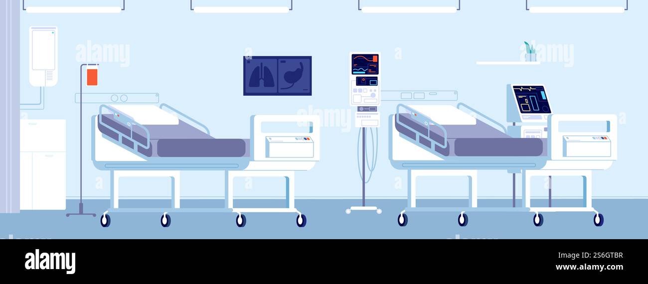 Hospital room interior. Healthcare doctor office, clinic equipment ...