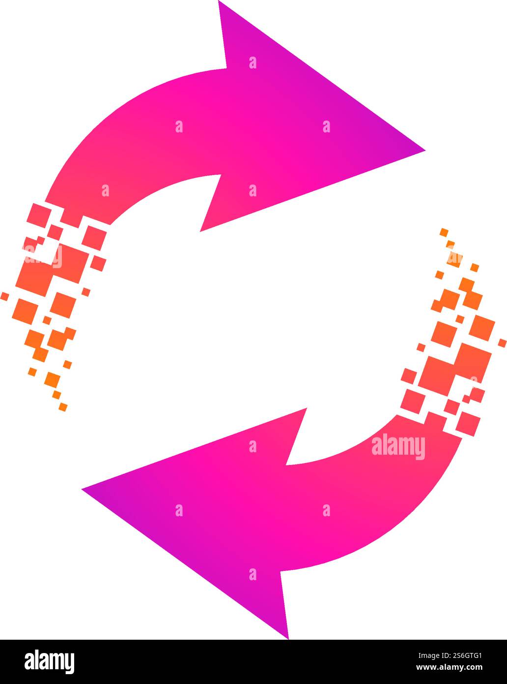 Digital pixels arrow hi-res stock photography and images - Alamy