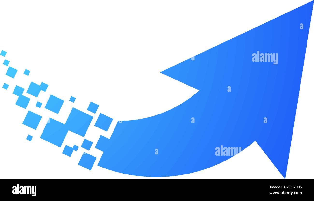 Pixel arrow technology logo illustration Stock Vector Image & Art - Alamy