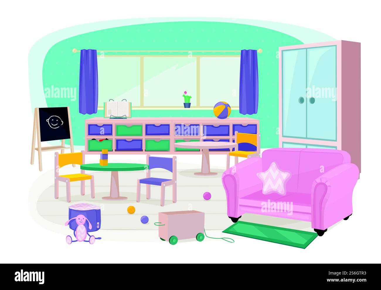 Children furniture. Toys for preschool kindergarten kids room soft ...