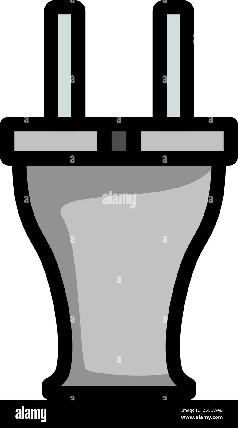 Electrical Plug Icon. Editable Bold Outline With Color Fill Design ...