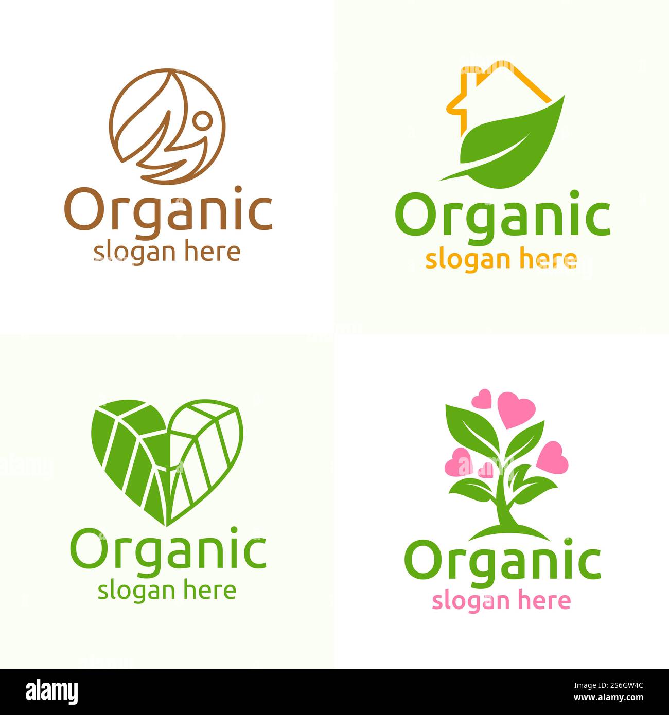 Natural and Organic Logo Design Template for Herbal, Ecology, Health ...