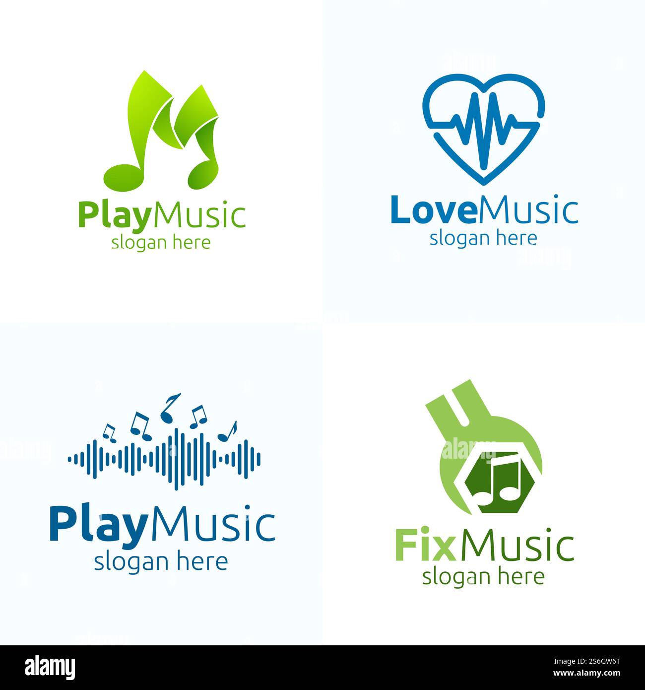 Abstract Music Logo with Note and Play Concept Stock Vector Image & Art ...