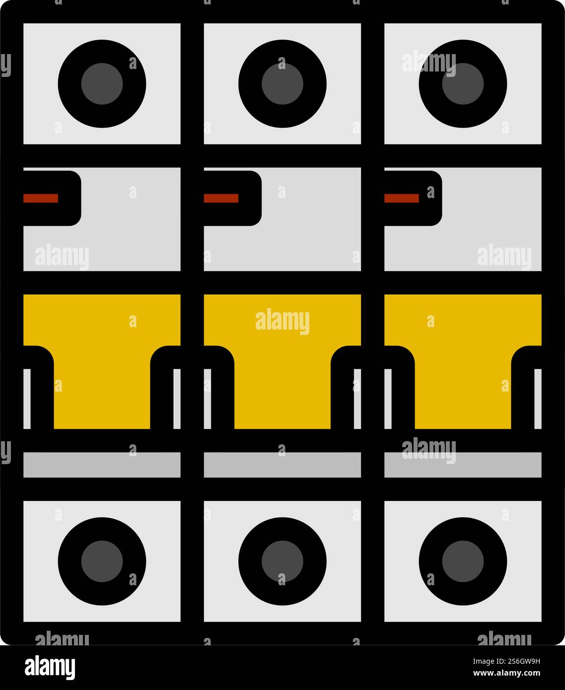 Circuit Breaker Icon. Editable Bold Outline With Color Fill Design ...