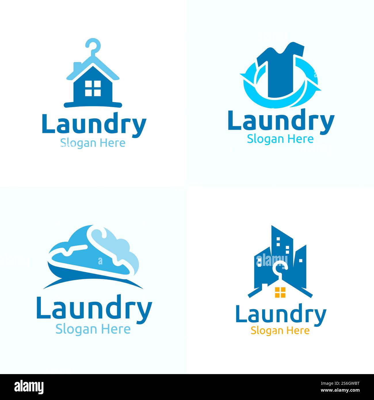 Laundry Dry Cleaners Logo with Clothes, Water and Washing Concept Stock ...