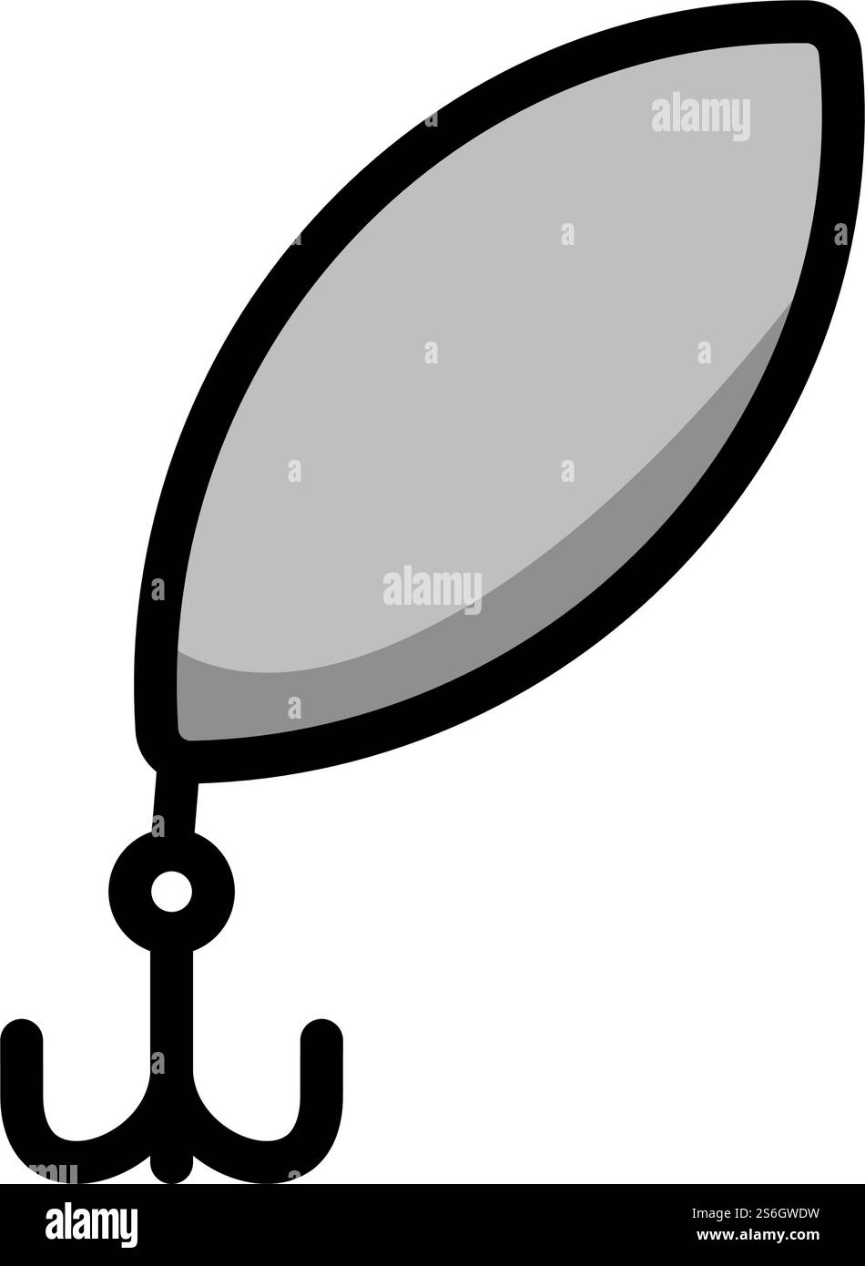 Fishing Spoon Icon. Editable Bold Outline With Color Fill Design ...