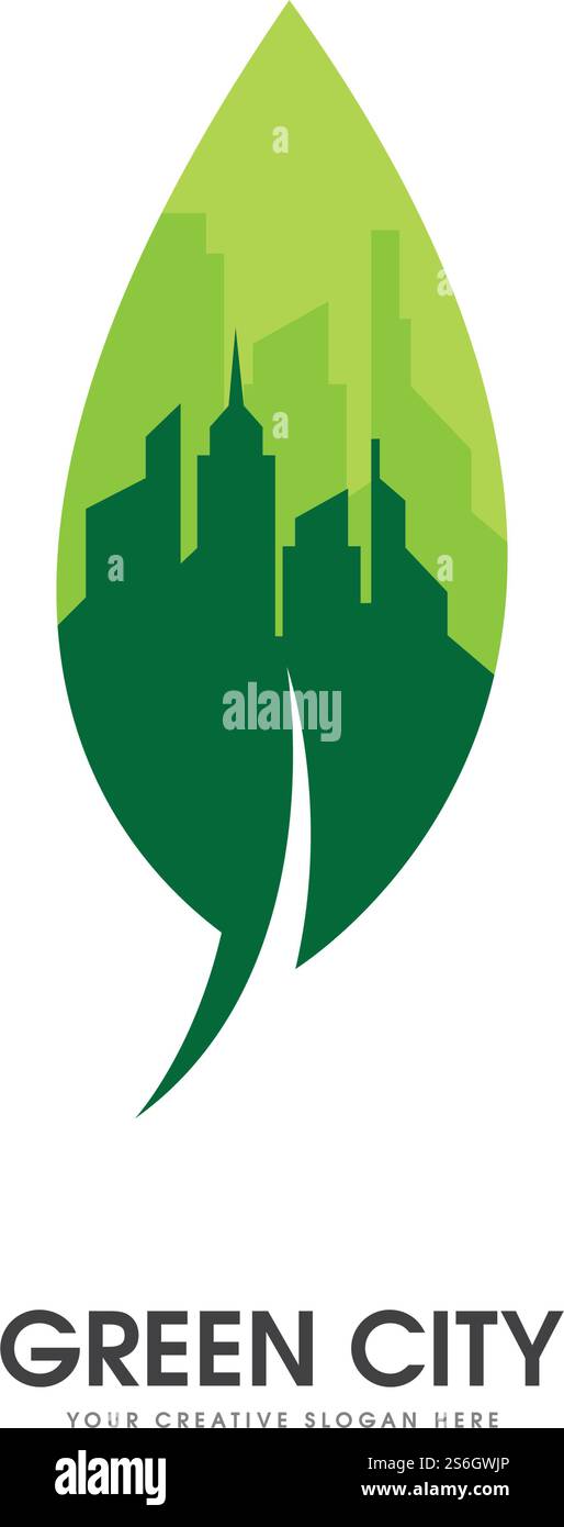 Green city logo illustration vector design Stock Vector Image & Art - Alamy