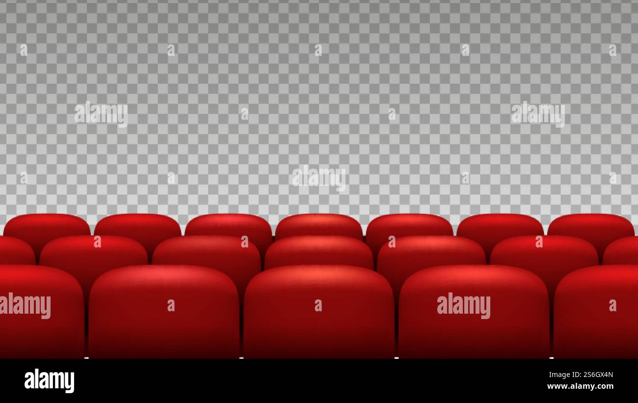 Rows seats. Red theater movie opera seats isolated on transparent ...