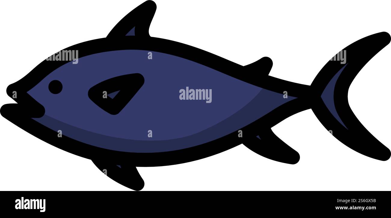 Fish Icon. Editable Bold Outline With Color Fill Design. Vector ...