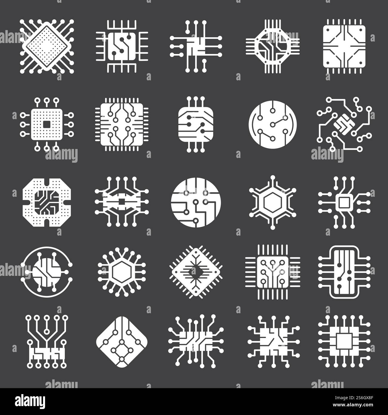 Micro scheme icon. Cpu electrical equipment tech chip industry ...