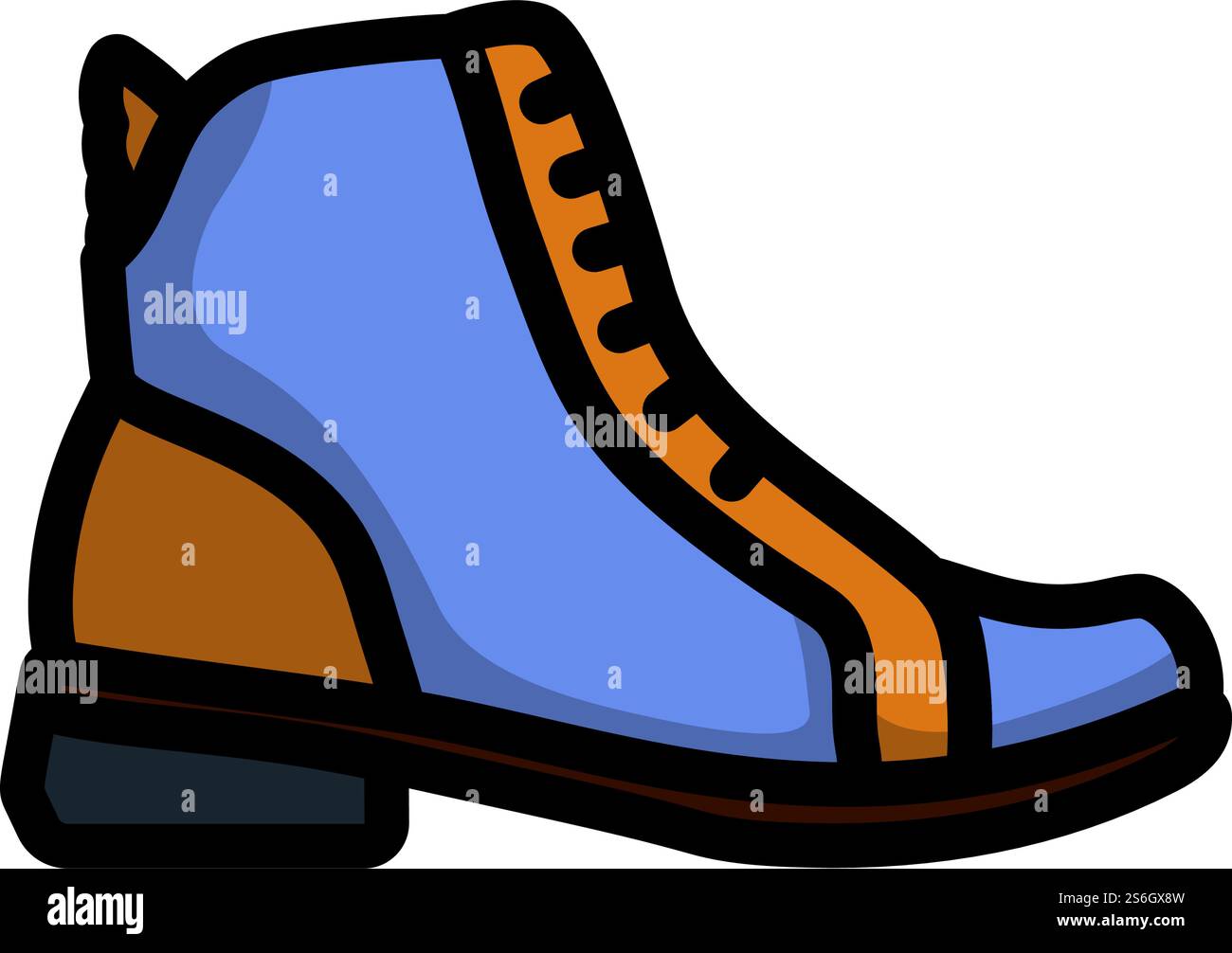 Woman Boot Icon. Editable Bold Outline With Color Fill Design. Vector ...