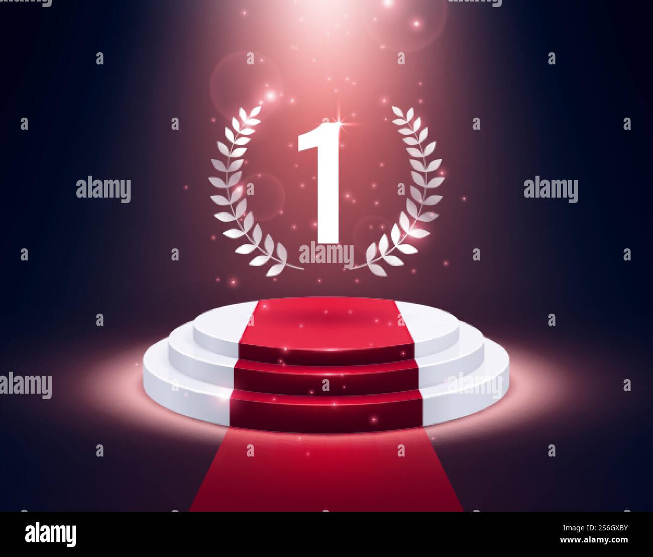 Award pedestal. Realistic presentation podium, 3d platform. First place ...