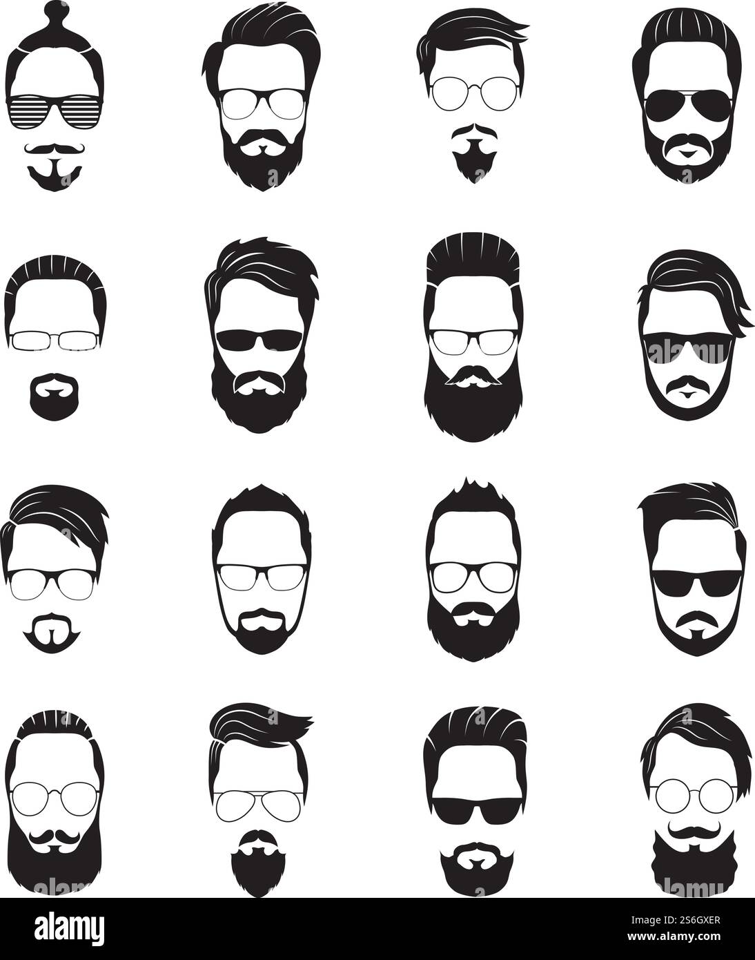 Bearded face black men beards handsome model hairstyling hi-res stock ...