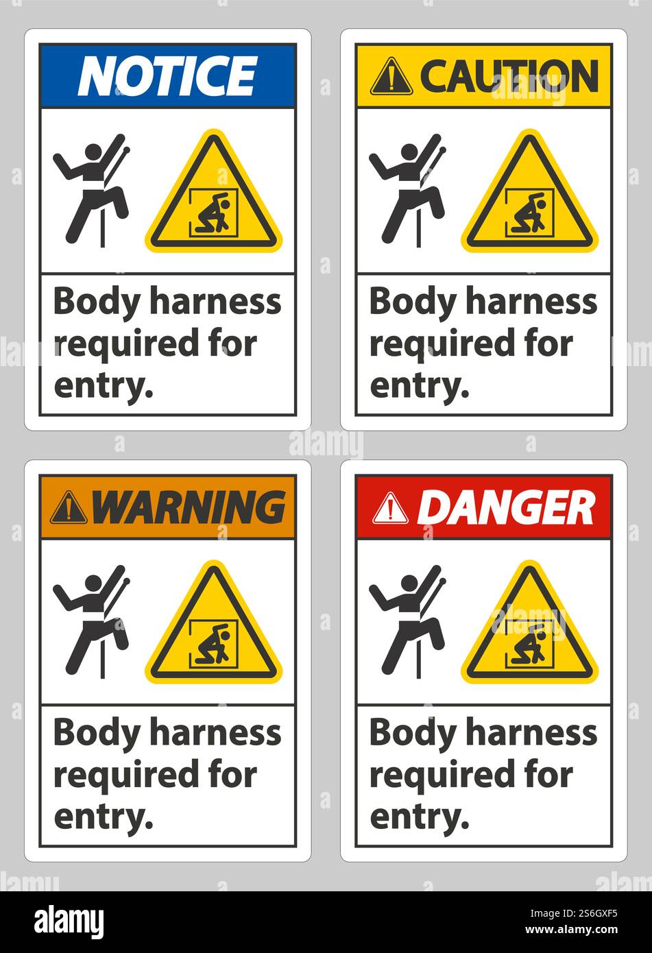 Body Harness Required For Entry Sign Stock Vector Image & Art - Alamy
