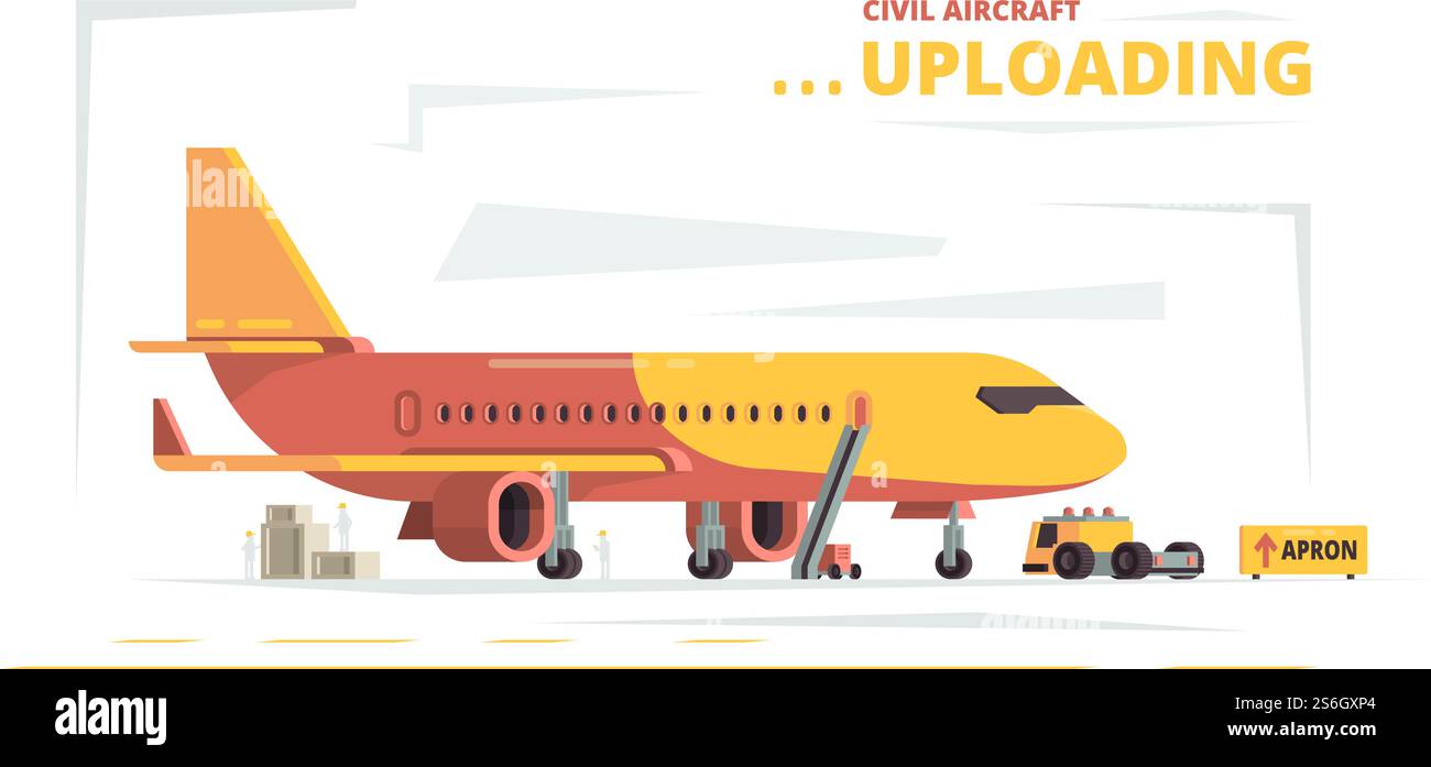 Cargo plane. Upload civil aircraft technical cars freight vector ...