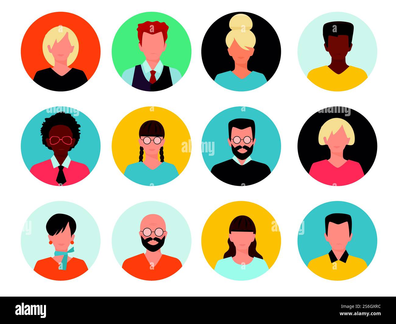 People avatars. Profile id images cv head of businessman and women ...