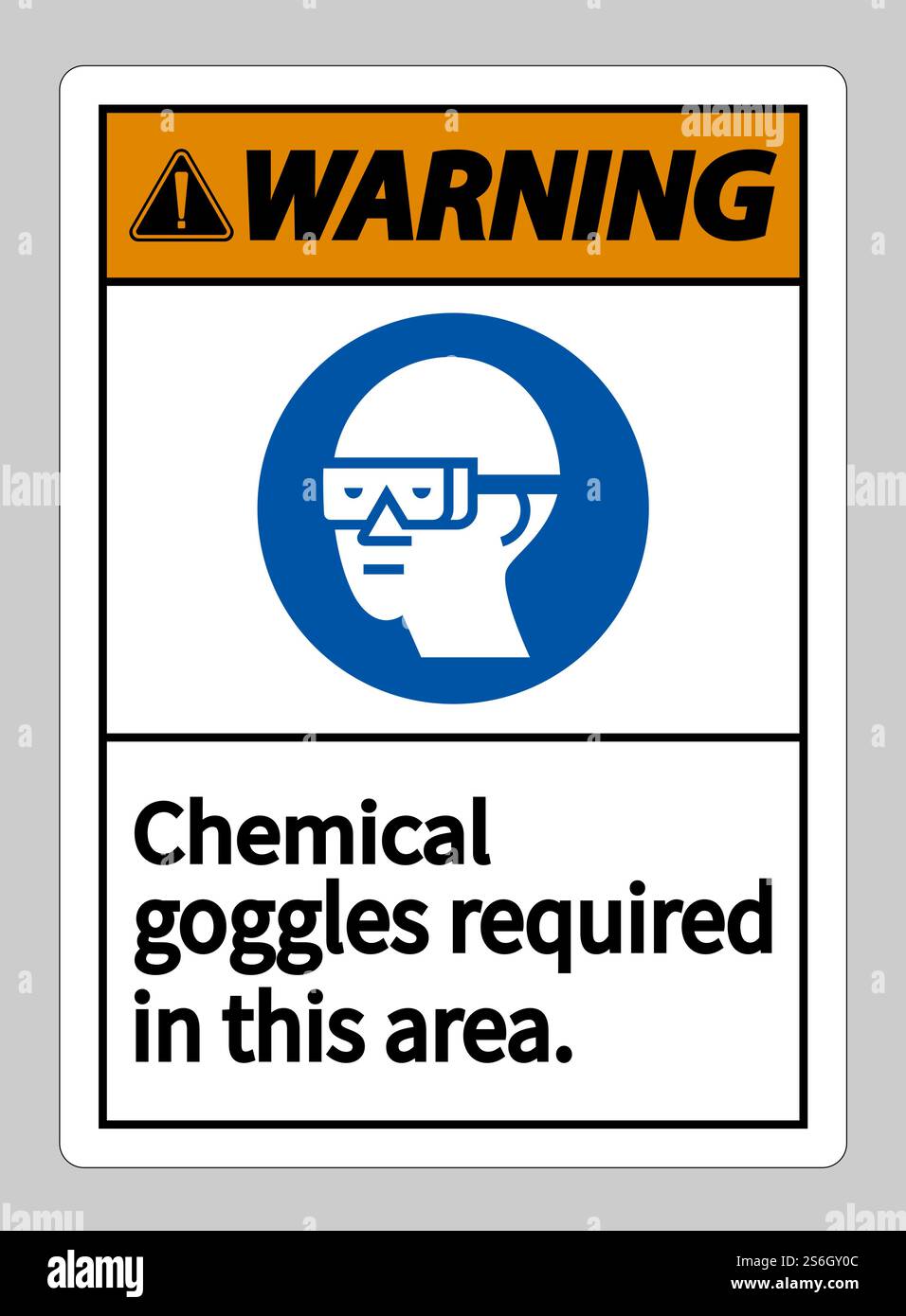 Warning Sign Chemical Goggles Required In This Area Stock Vector Image ...
