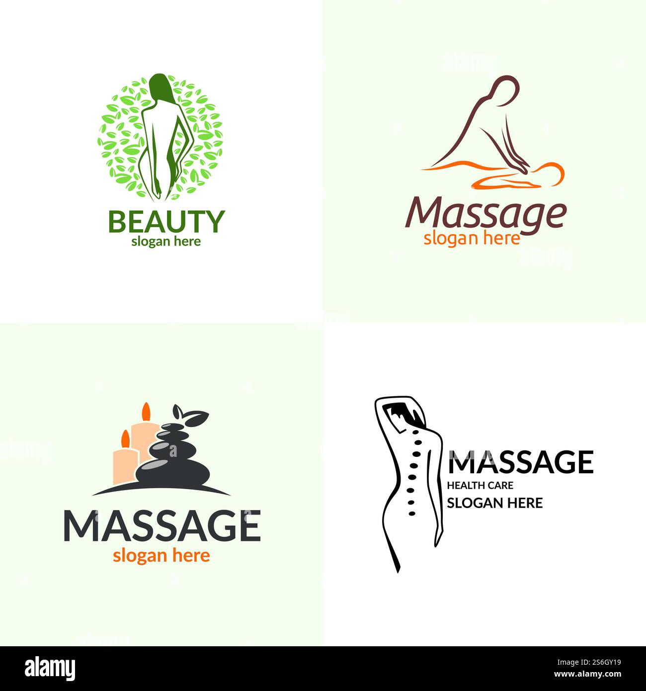 Chiropractic, Massage, Back Pain, Spa, Relax and Osteopathy Logo Design ...