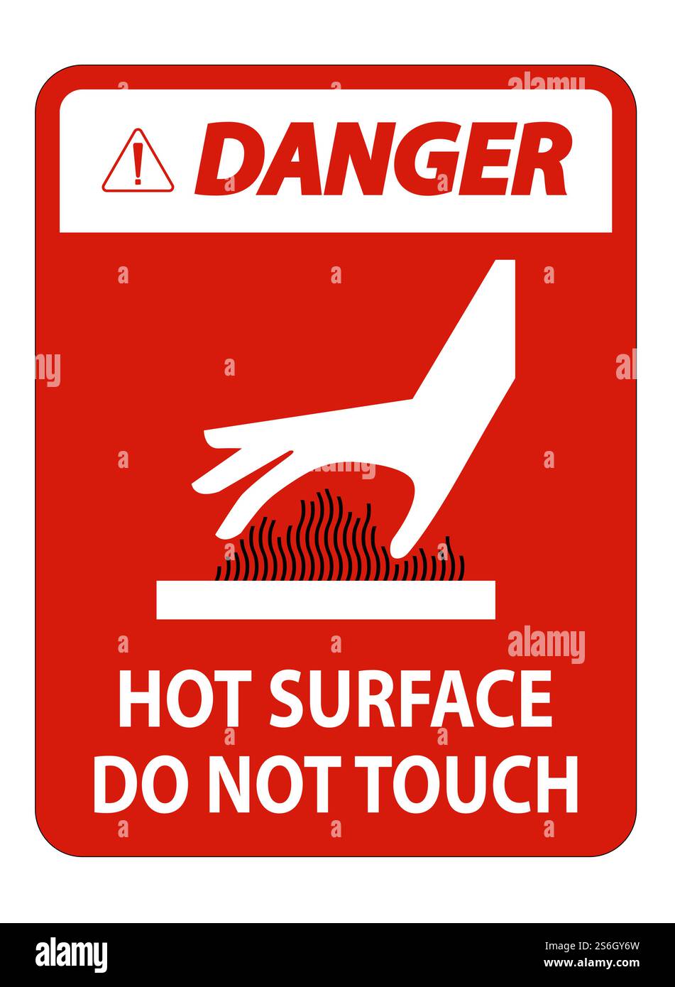 Danger Burn hazard,Hot surface,Do not touch Symbol Sign Isolate on ...