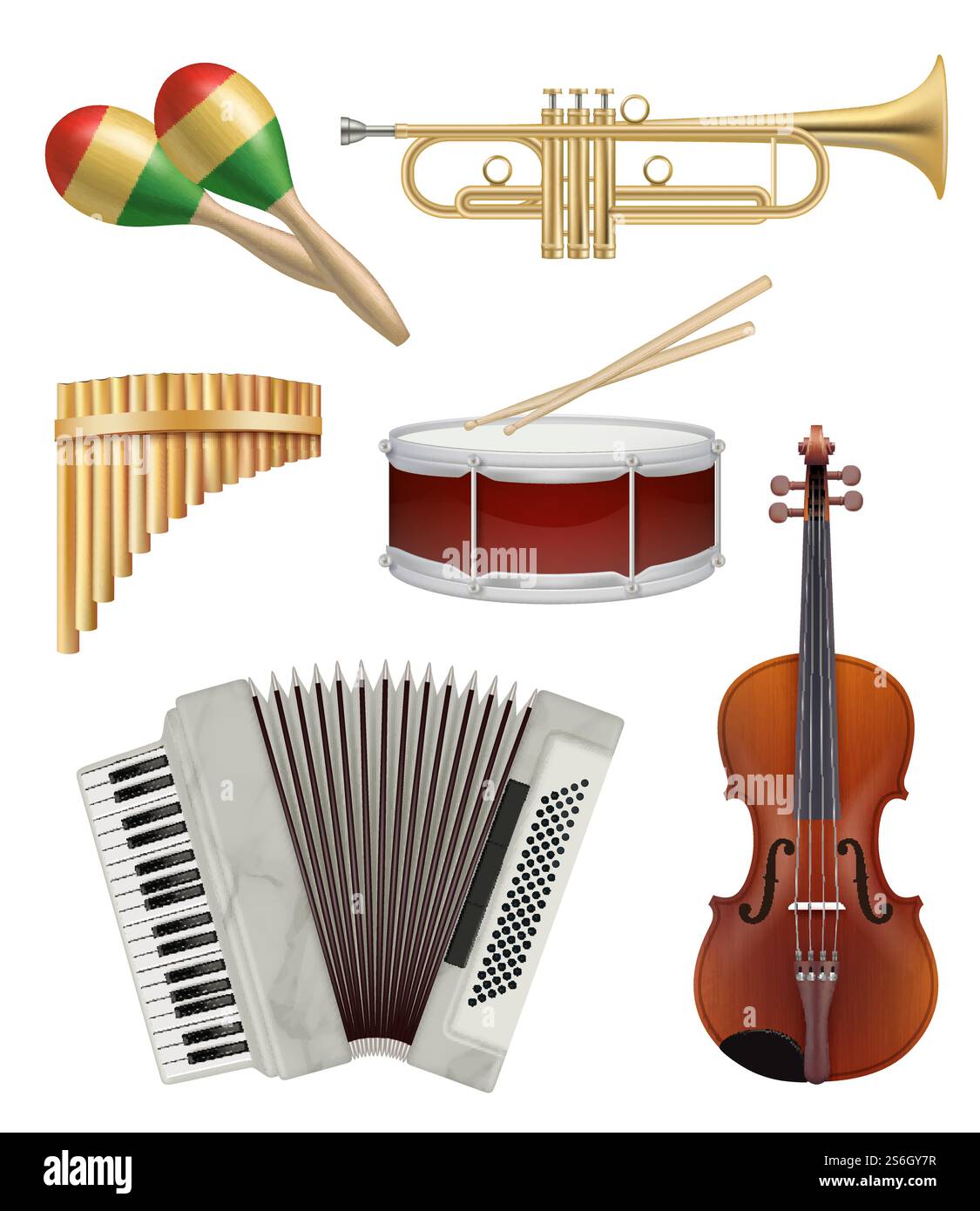 Music instruments. Audio items collection for pop or rock jazz music ...
