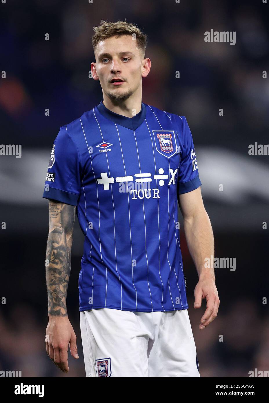 Ipswich, UK. 16th Jan, 2025. Ipswich Town's Luke Woolfenden during the ...