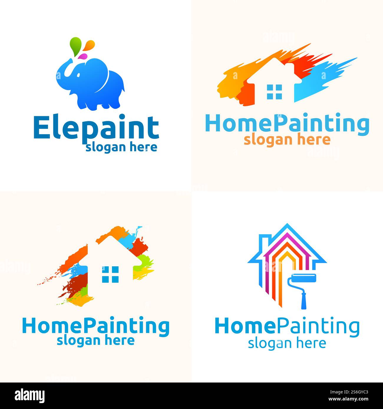 Painting Business Vector Logos Concept Stock Vector Image & Art - Alamy