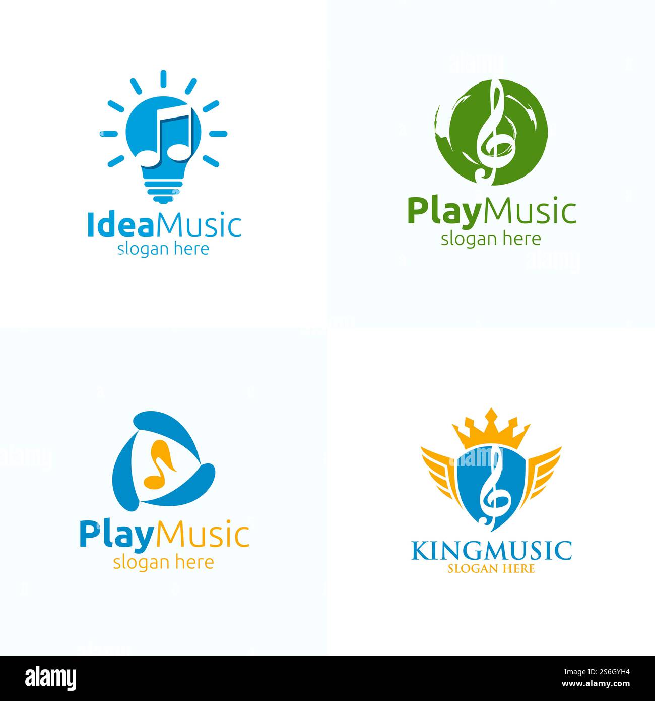 Abstract Music Logo with Note and Play Concept Stock Vector Image & Art ...