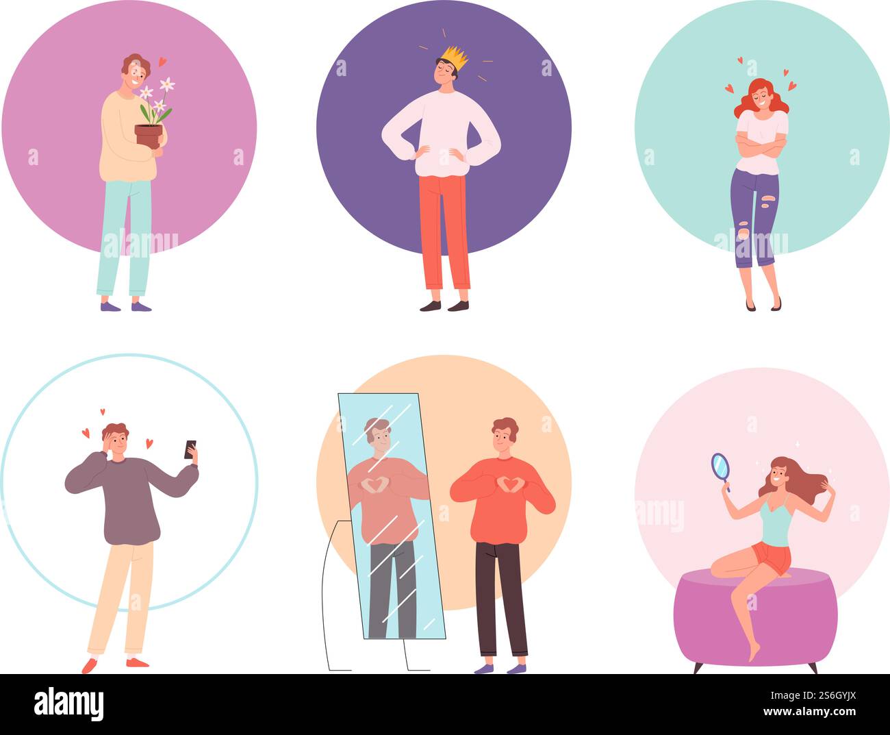 Narcissistic people. Handsome person attracted male and female ...