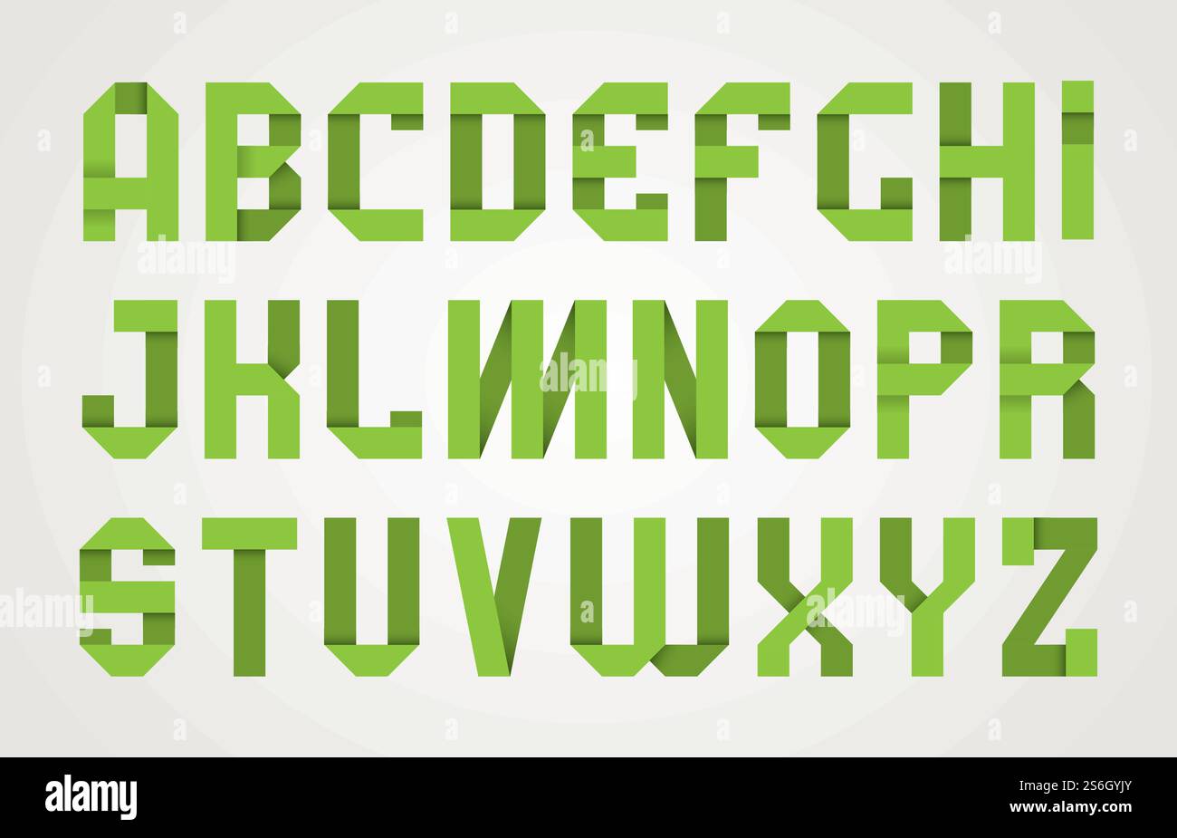 Origami font. Paper shadow modern font fashion alphabet lettering type ...