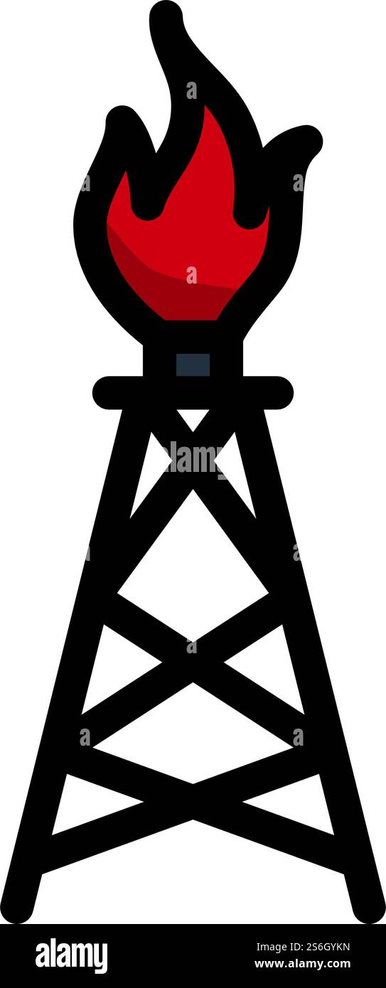 Gas Tower Icon. Editable Bold Outline With Color Fill Design. Vector ...