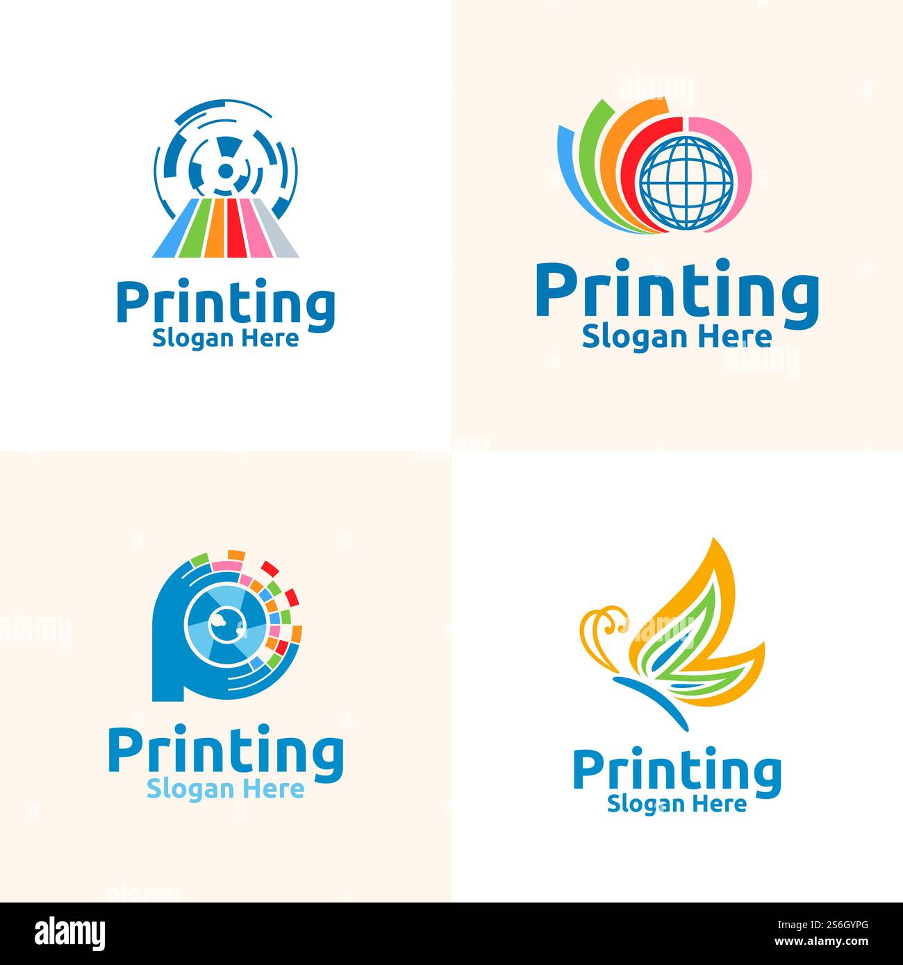 Printing Company Vector Logo Design Concept Stock Vector Image & Art ...