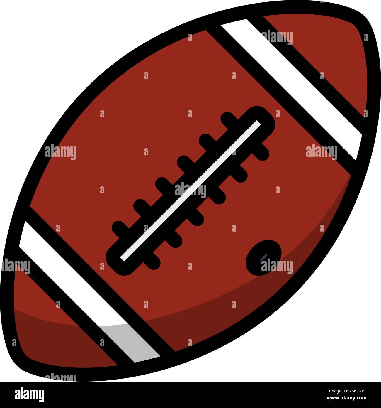 Icon Of American Football Ball. Editable Bold Outline With Color Fill ...