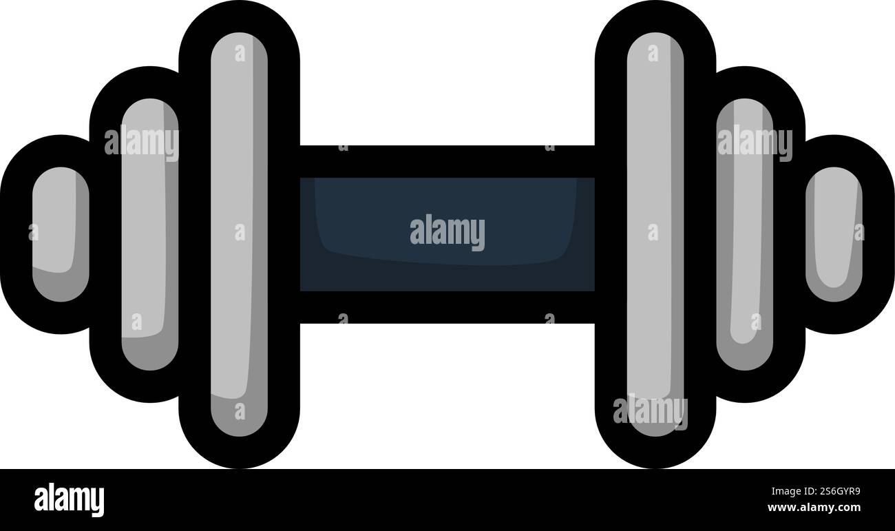 Icon Of Dumbbell. Editable Bold Outline With Color Fill Design. Vector ...