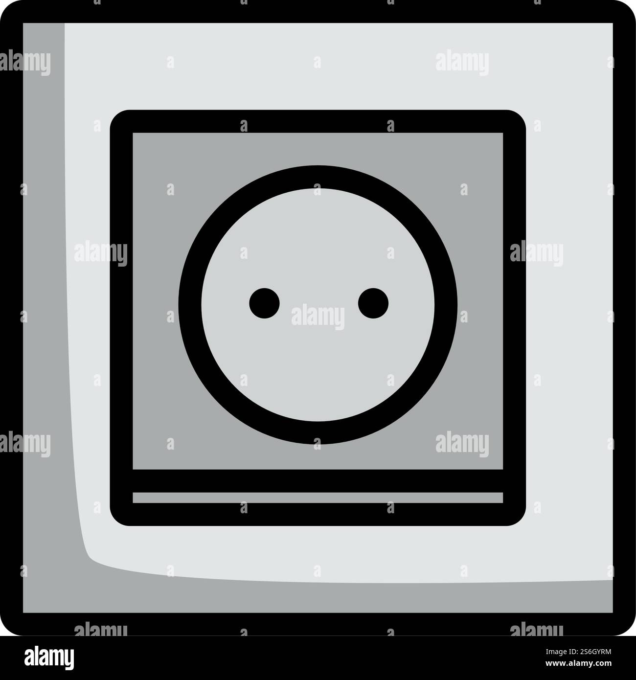 Europe Electrical Socket Icon. Editable Bold Outline With Color Fill ...