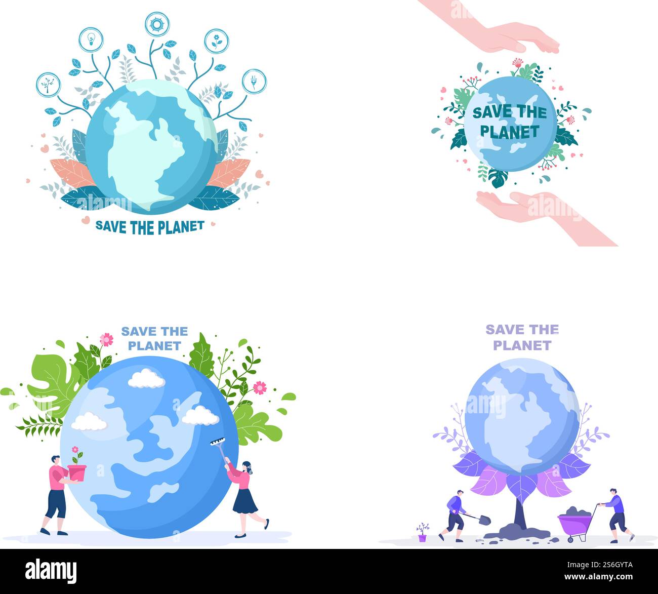 Save Our Planet Earth Illustration Stock Vector Image & Art - Alamy