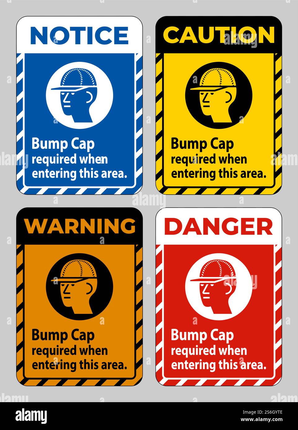 Bump Cap Required When Entering This Area Stock Vector Image & Art - Alamy