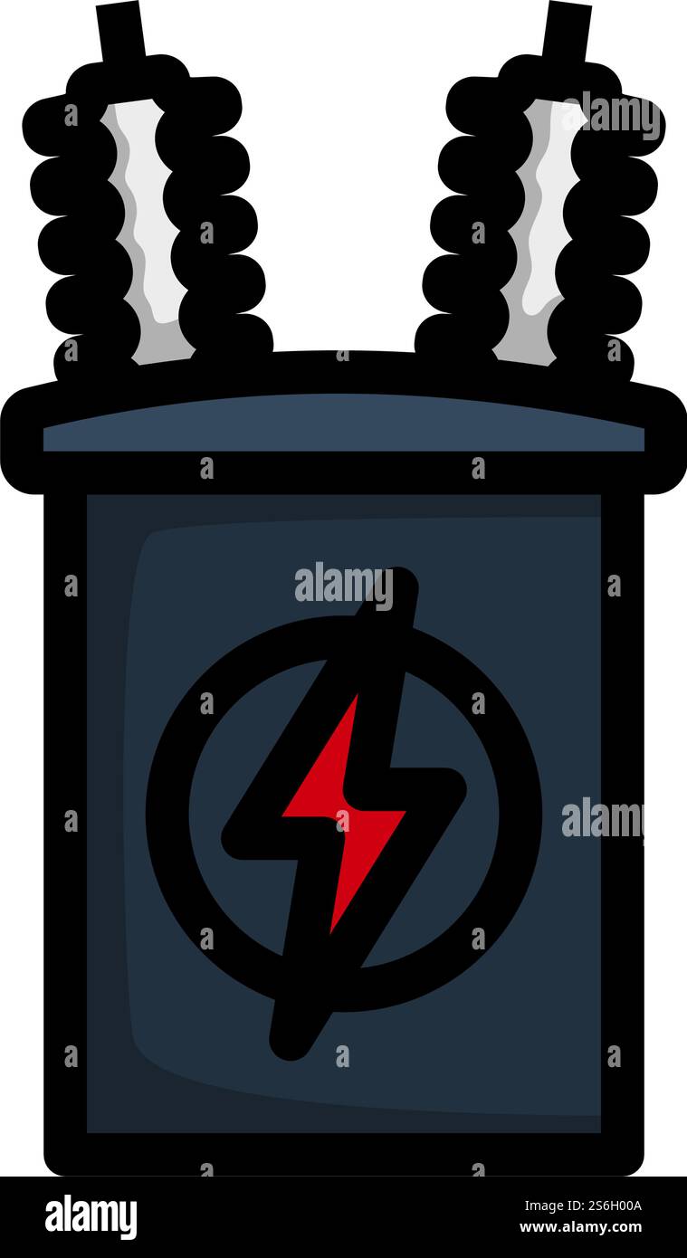 Electric Transformer Icon. Editable Bold Outline With Color Fill Design ...