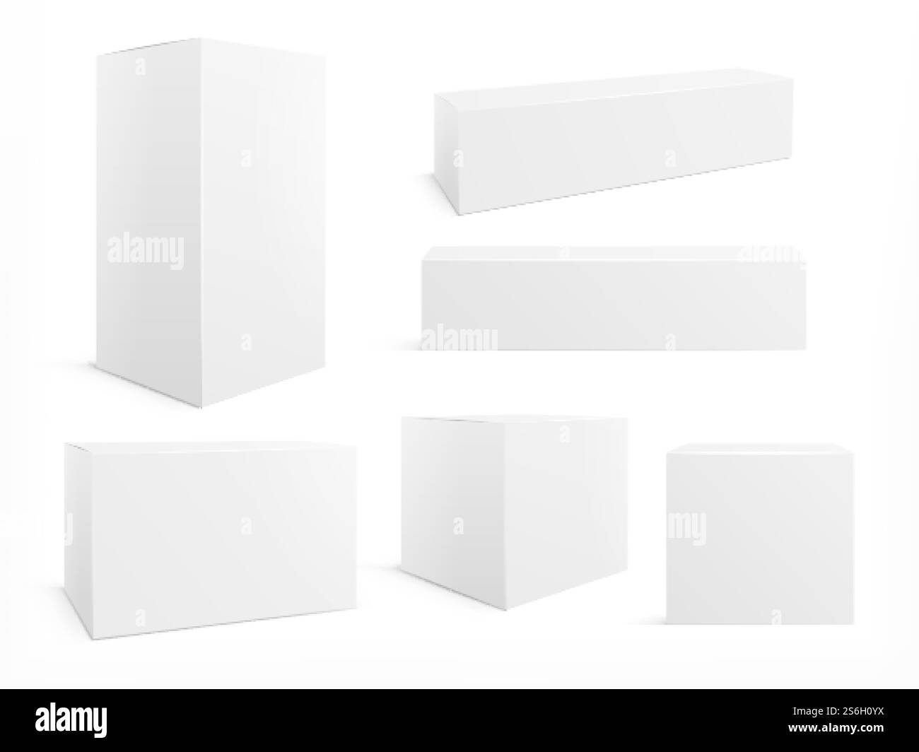 Packaging box. White boxes pack, 3d packages for products. Isolated ...