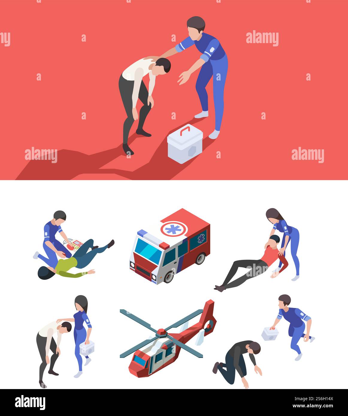 Ambulance personal. Reanimation medical service characters healthcare ...