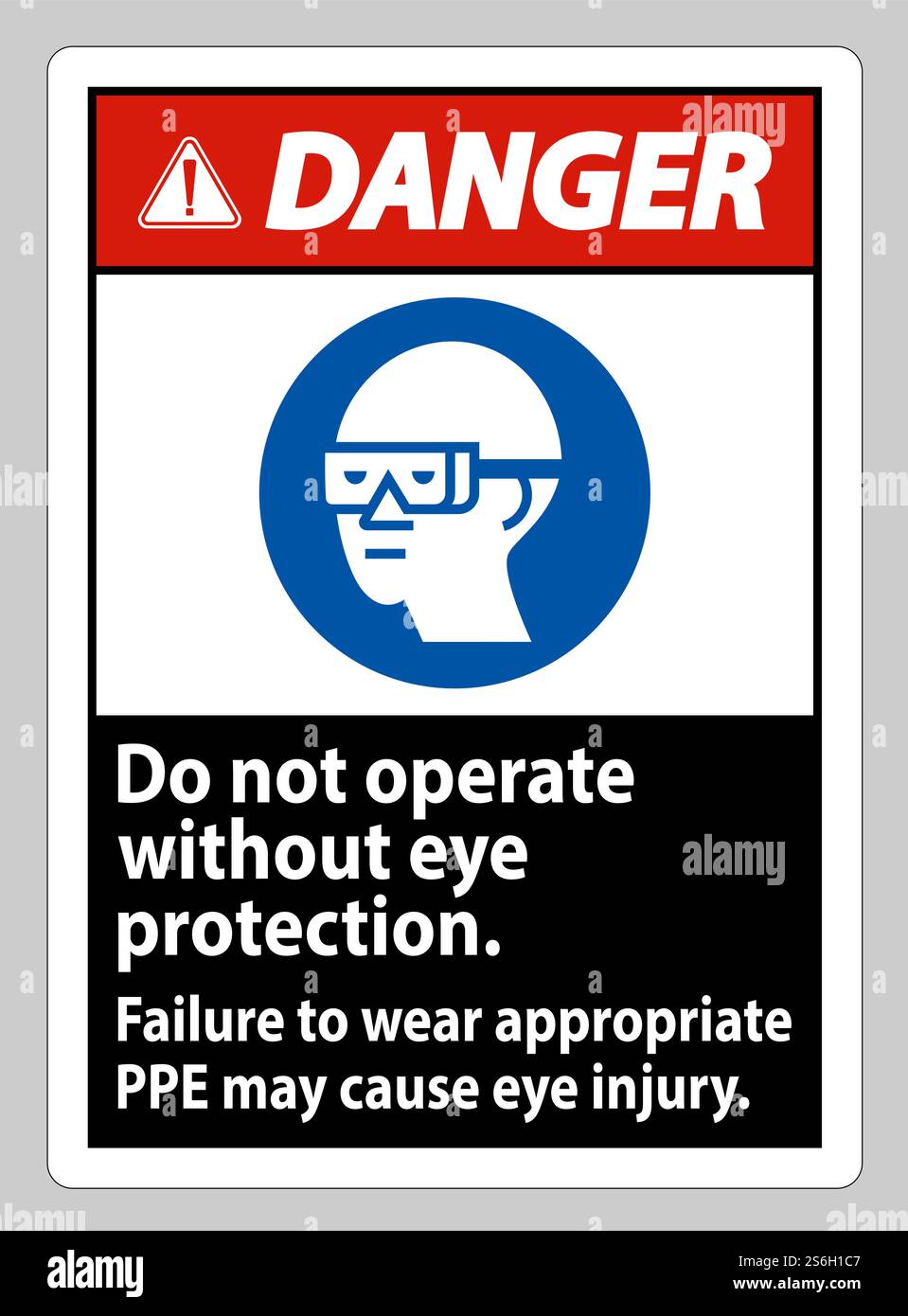 Danger Sign Do Not Enter Without Wearing Eye Protection,Vision Damage ...