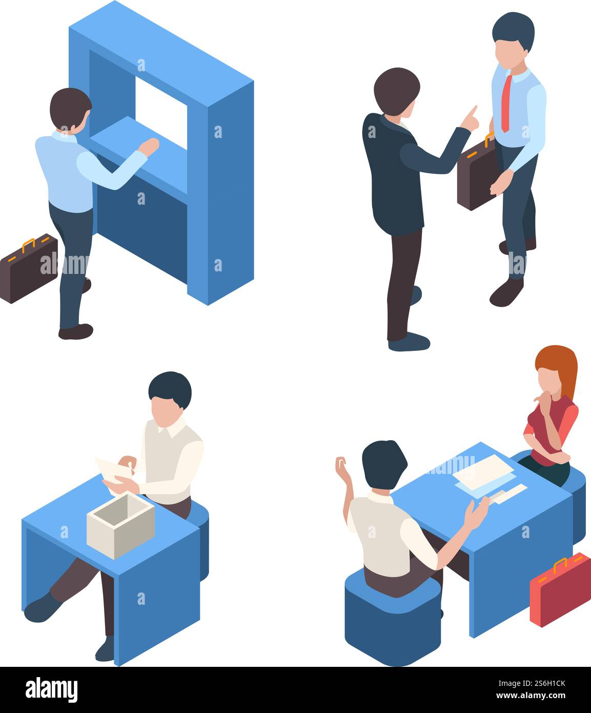 Bank managers. Business stuff client service people banking customers ...