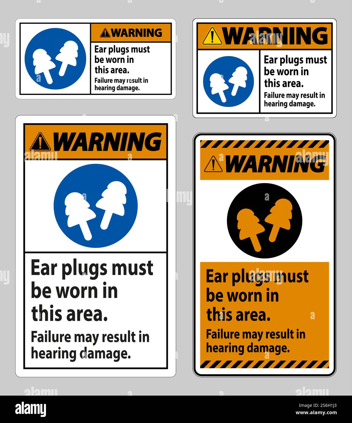Warning sign Ear Plugs Must Be Worn In This Area, Failure May Result In ...