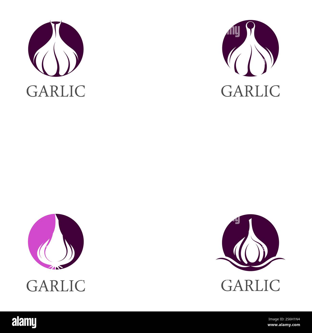 set of Garlic logo icon symbol design vector illustration Stock Vector ...