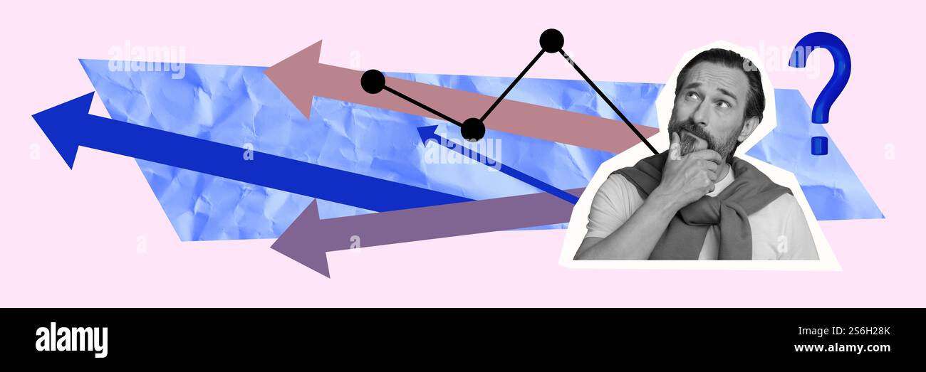 Trend artwork collage template composite sketch of strategy aim ...