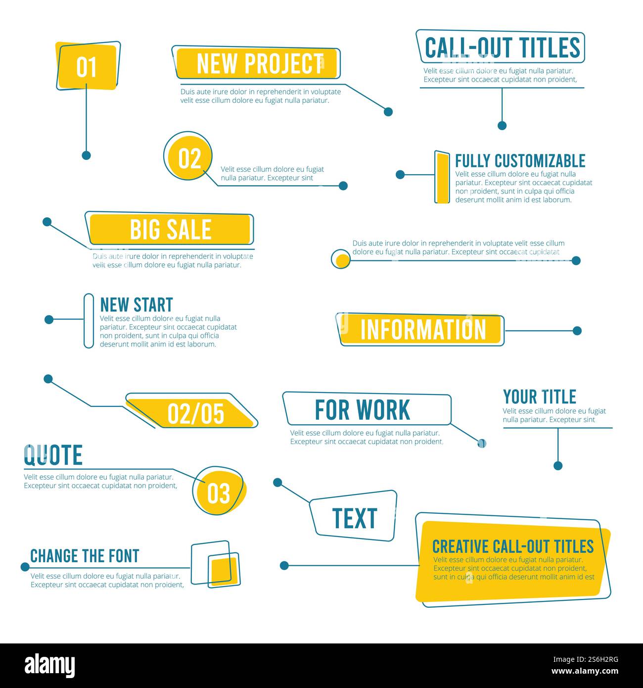 Callout banners. Digital labels social boxes text templates chart ...